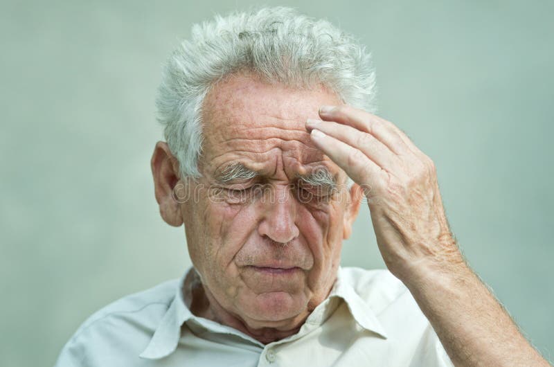 Old man with headache stock photo. Image of painful, elderly - 33147010