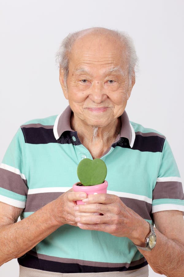 Old Man Hold Pot Leaf Heart Form Stock Photos - Free & Royalty-Free ...