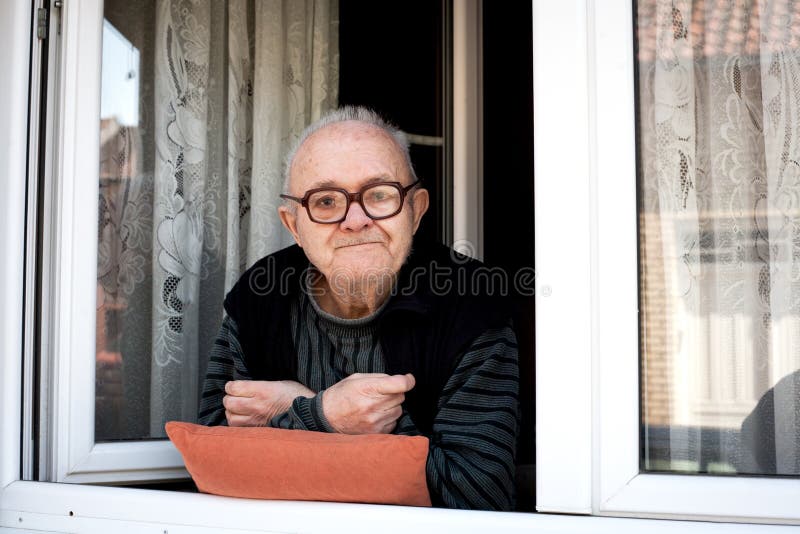 Old man in home isolation stock photo. Image of adult - 178981932