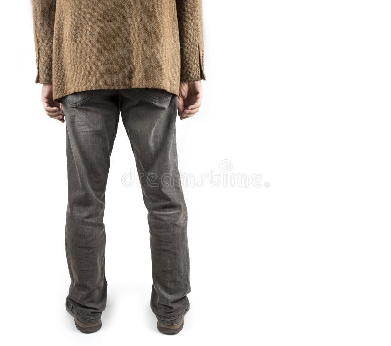 Old Man in Jacket from Back Side without Head Stock Image - Image of ...