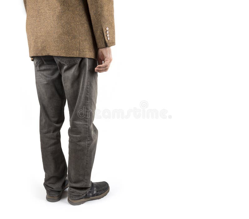Old Man in Jacket from Back Side without Head Stock Image - Image of ...