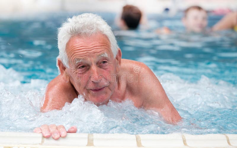 Seniors Enjoying the Hot Tub Stock Image - Image of health, male: 23996303