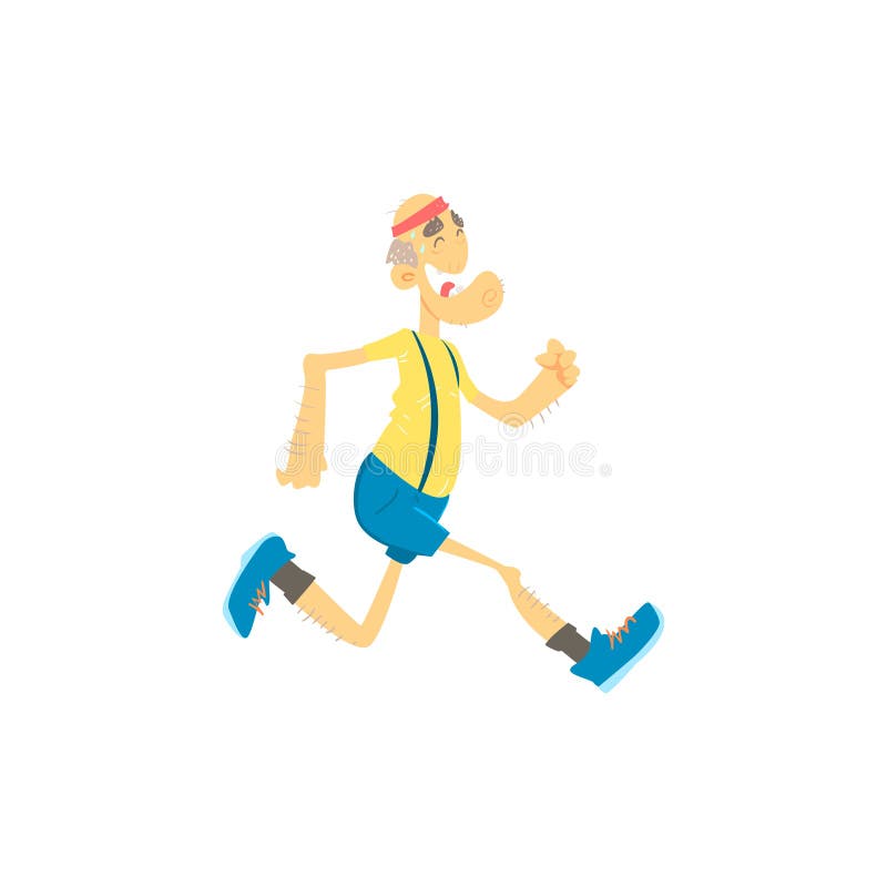 Old Man Jogging stock vector. Illustration of grandparent - 70070531