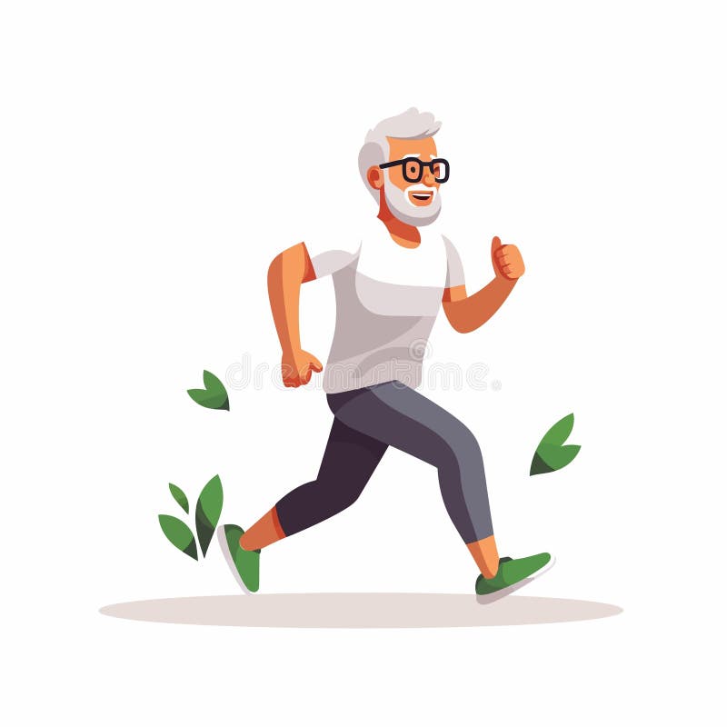 Old Man Jogging Stock Illustrations – 710 Old Man Jogging Stock ...