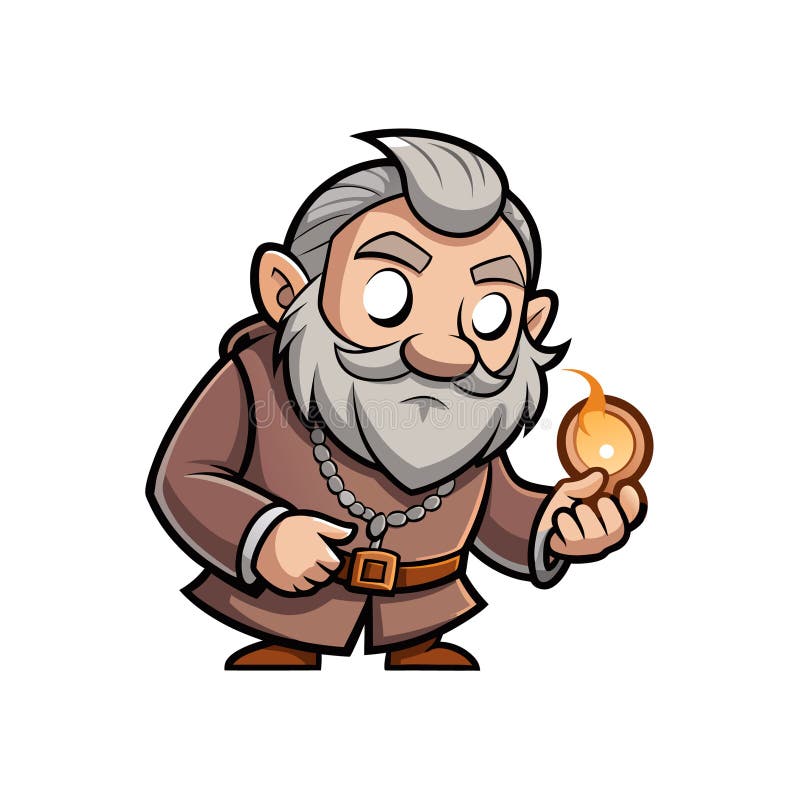 Old man lighting with care stock illustration. Illustration of lighting ...