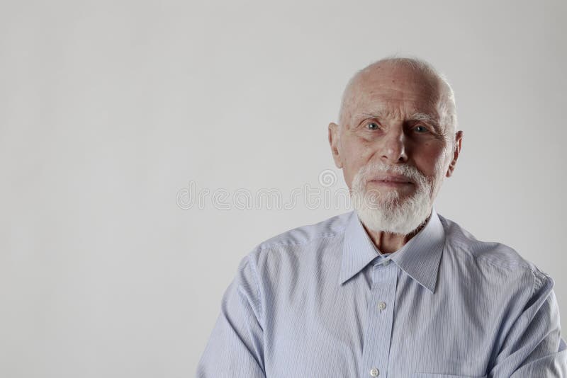 Old Man Looking at the Camera Stock Image - Image of serious, gray ...