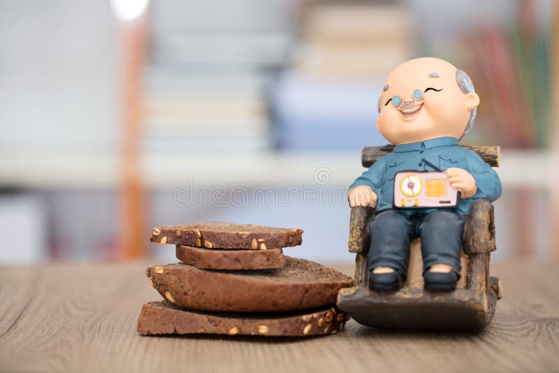 Old Man Model and Slices of Bread Stock Photo - Image of necessities ...