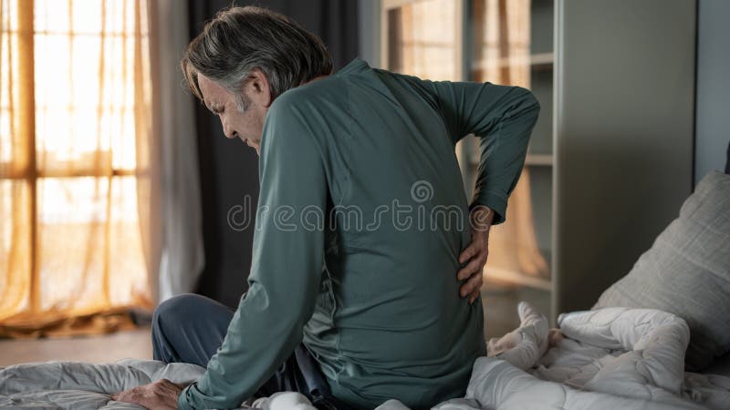Old man with pain in back stock image. Image of backache - 261909083