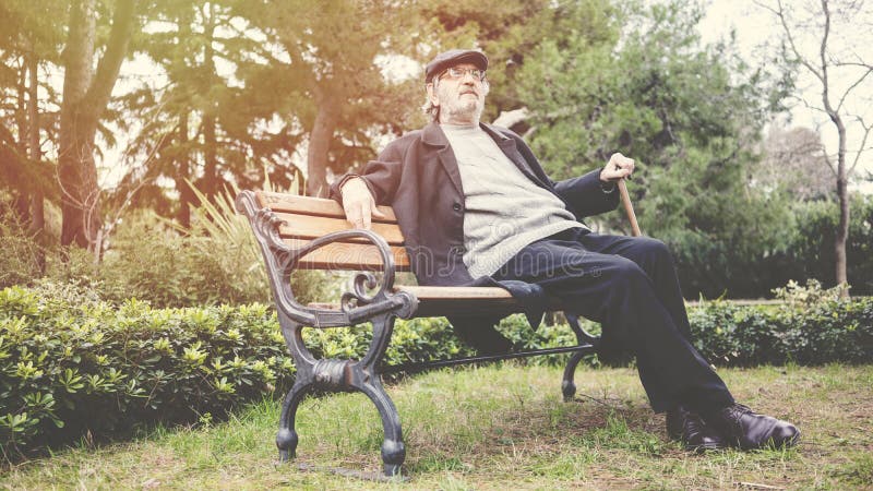Old man in the park stock image. Image of autumn, people - 143823383