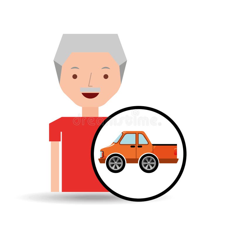 Old man pickup truck icon stock vector. Illustration of retro - 80584085