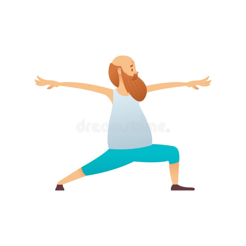 Old man practicing yoga stock vector. Illustration of muscles - 85503989