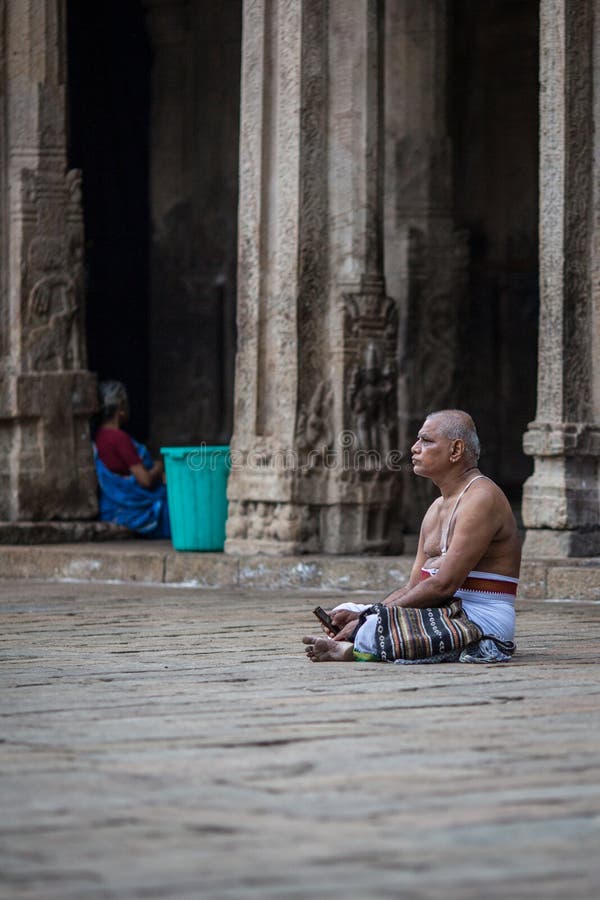 The Old Man is Praying in a Temple Editorial Photography - Image of ...