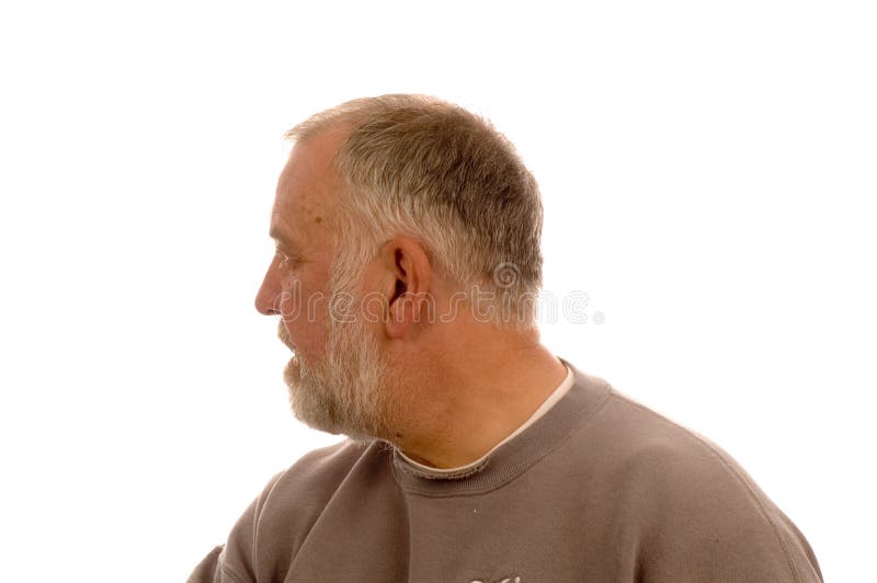 Old man in profile stock image. Image of masculine, greyhaired - 2684547