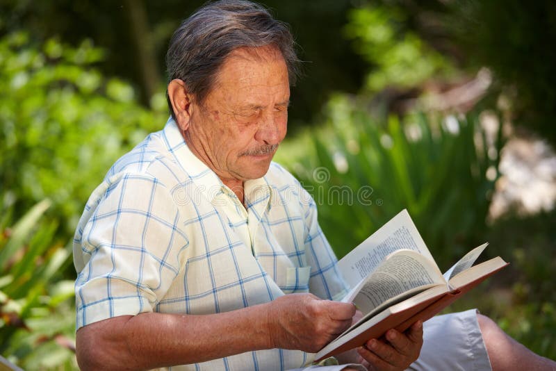 Old man reading book stock image. Image of face, clever - 8377279