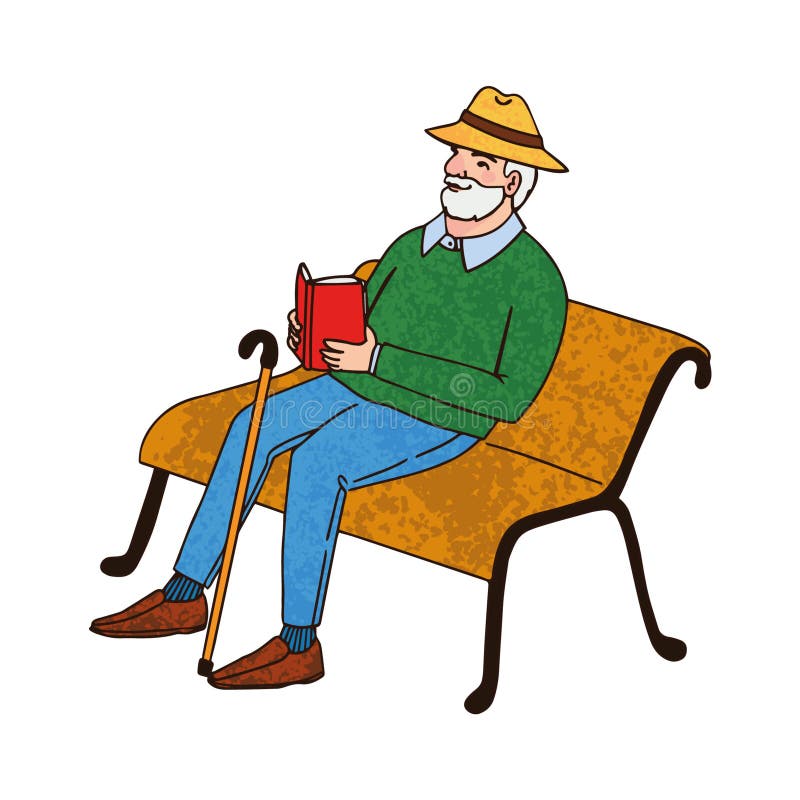 Cartoon Old Man Reading Book Stock Illustrations – 668 Cartoon Old Man ...