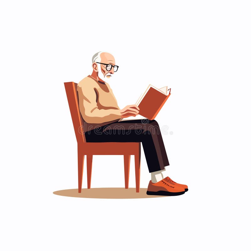 Old Man Reading Stock Illustrations – 2,701 Old Man Reading Stock ...