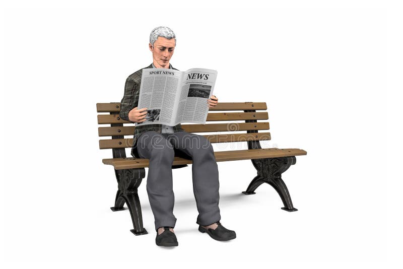 Mature Man Reading Newspaper Stock Illustrations 173 Mature Man
