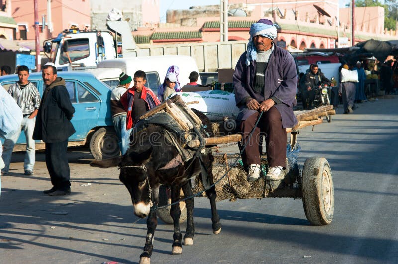 An Old Man Riding Donkey in Morocco Editorial Photo - Image of market ...