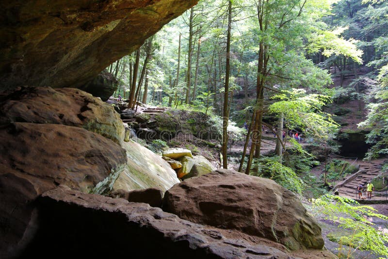Old Man S Cave in Summer, Hocking Hills State Park, Ohio Stock Photo ...