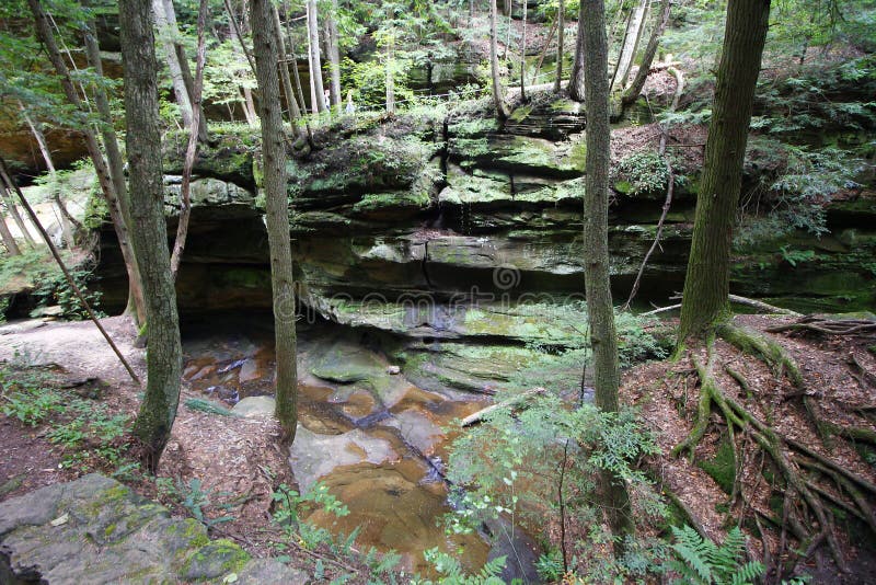 Old Man S Cave in Summer, Hocking Hills State Park, Ohio Stock Photo ...