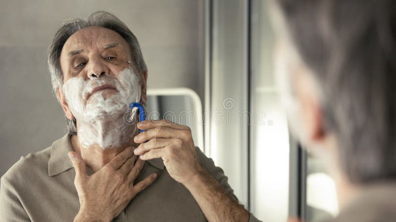 Old man shaves his beard stock image. Image of elderly - 258359039 Old man shaves his beard stock image. Image of elderly - 258359039