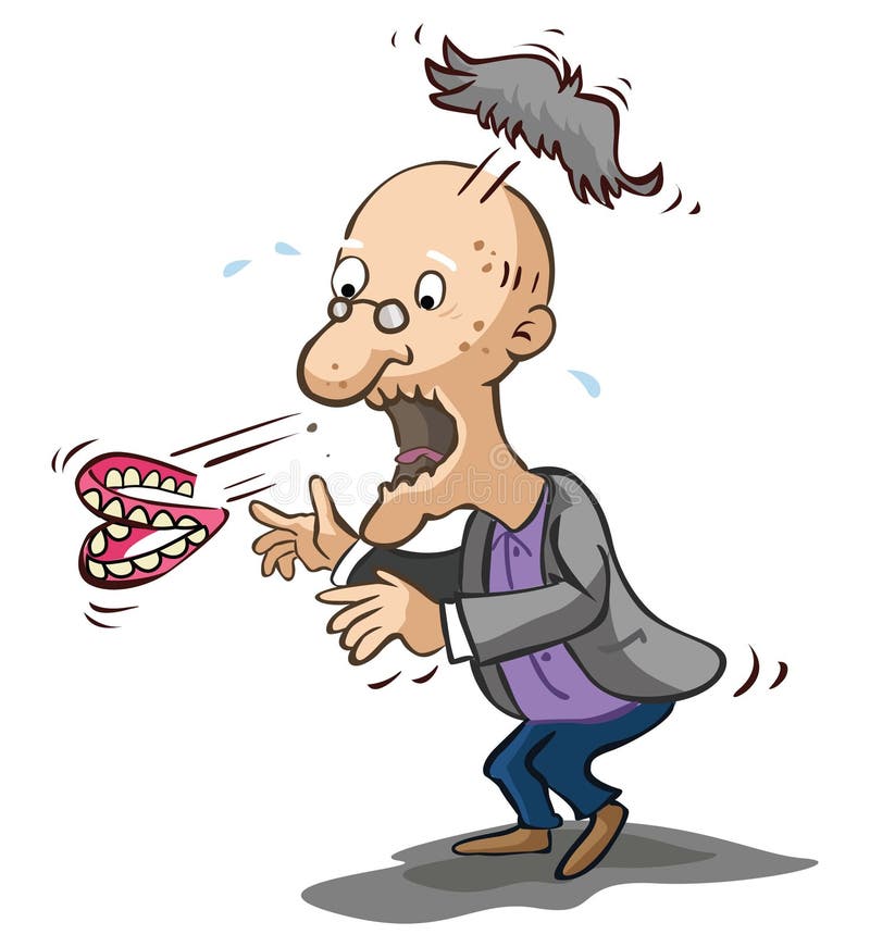 Old Man Shocked Color Illustration Design Stock Vector - Illustration ...