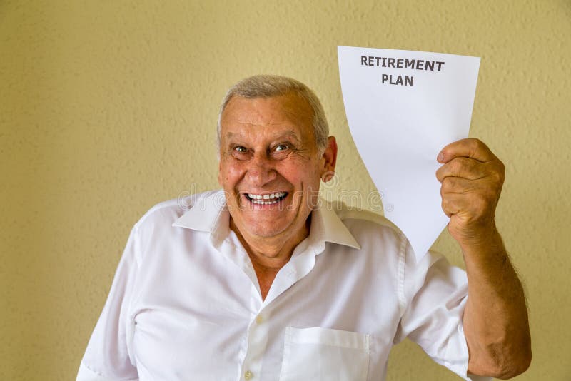 Old Man Showing Retirement Plan Stock Image - Image of pension, finance ...