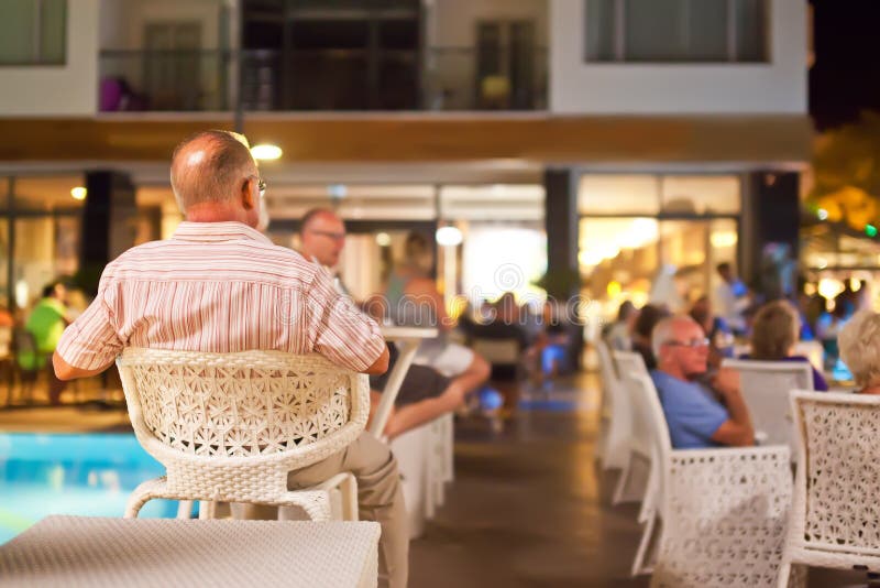 Old Man Sitting Back Side on Chair Editorial Stock Image - Image of ...