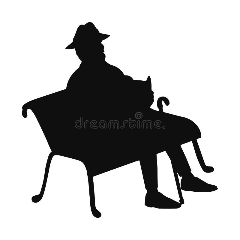 Old Man Sitting Bench Stock Illustrations 649 Old Man Sitting Bench