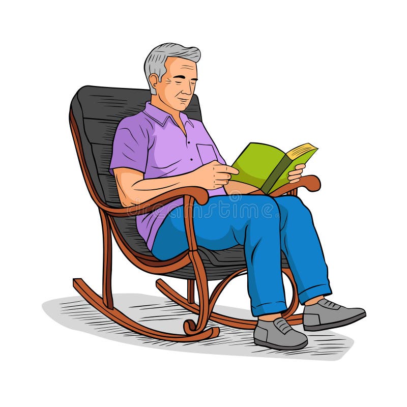 Old Man Rocking Chair Stock Illustrations – 284 Old Man Rocking Chair ...