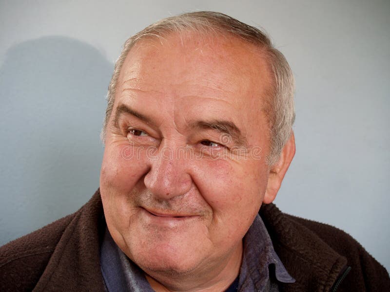 Old Man / Smile stock image. Image of smile, wall, listener - 299285