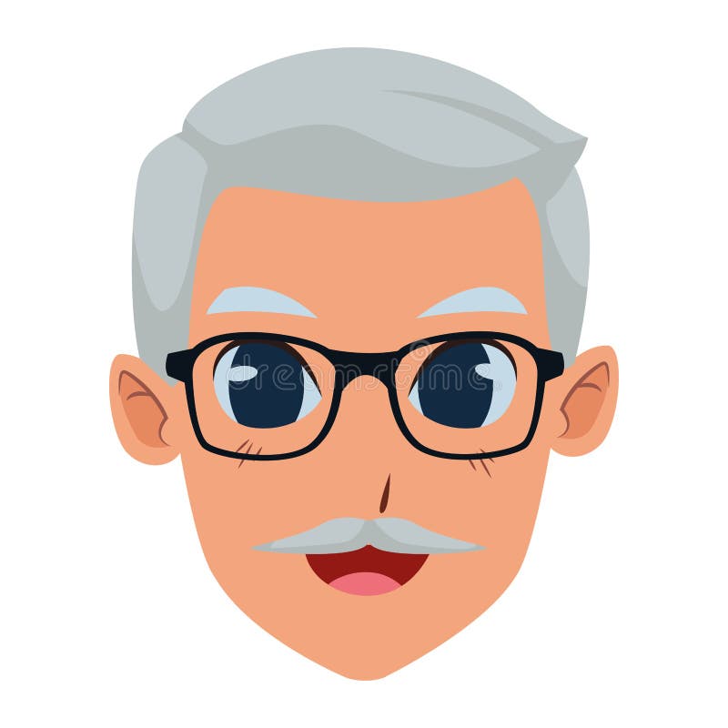 Old man smiling and happy stock vector. Illustration of attractive ...