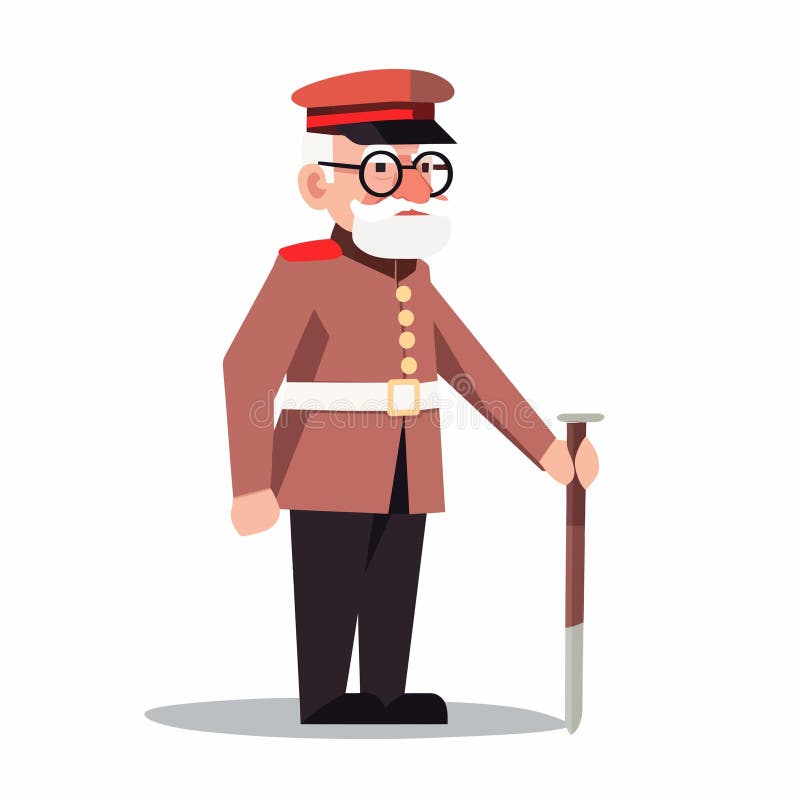 Old Man Soldier Vector Flat Minimalistic Isolated Illustration Stock ...