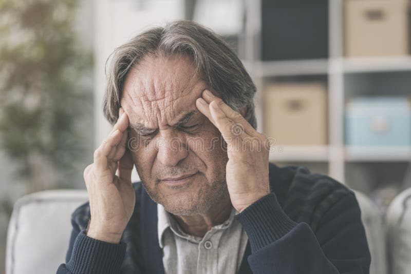 Old Man Suffering from Headache Stock Photo - Image of senior, pain ...