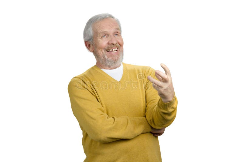 Old Man Talking Expressively. Stock Photo - Image of nice, adult: 113566872