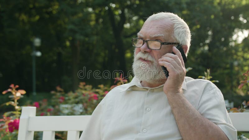 Old Man Talking on the Phone Outdoors Stock Image - Image of hand, dial ...