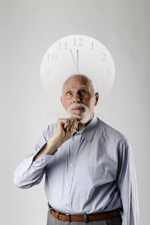 Old Man and Time. Old Man is Waiting Stock Image - Image of senior ...