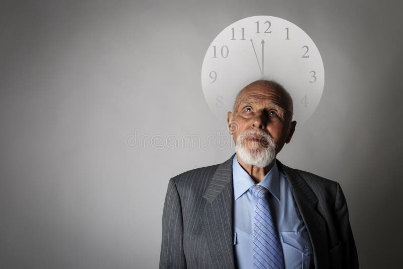 Old Man and Time. Old Man is Waiting Stock Photo - Image of passing ...