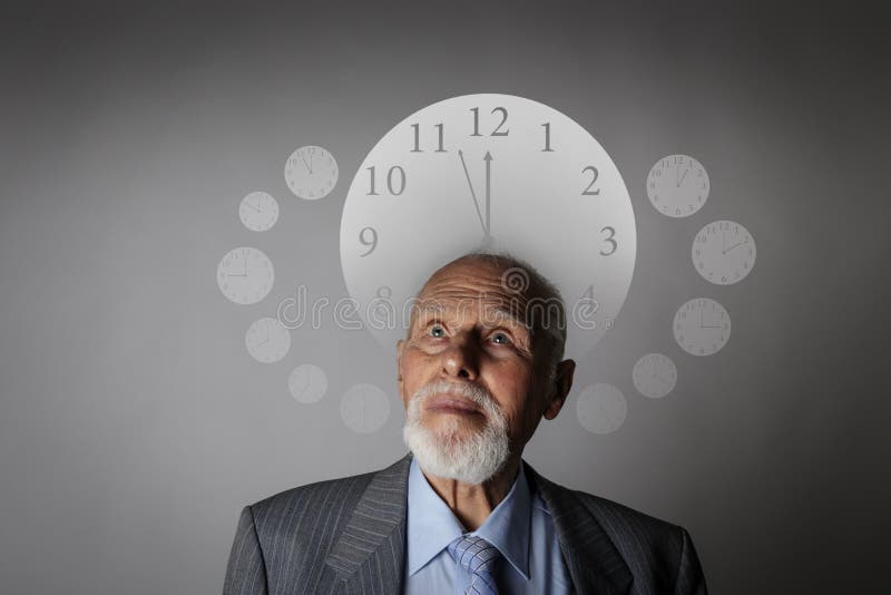 Old Man and Time. Old Man is Waiting Stock Image - Image of looking ...