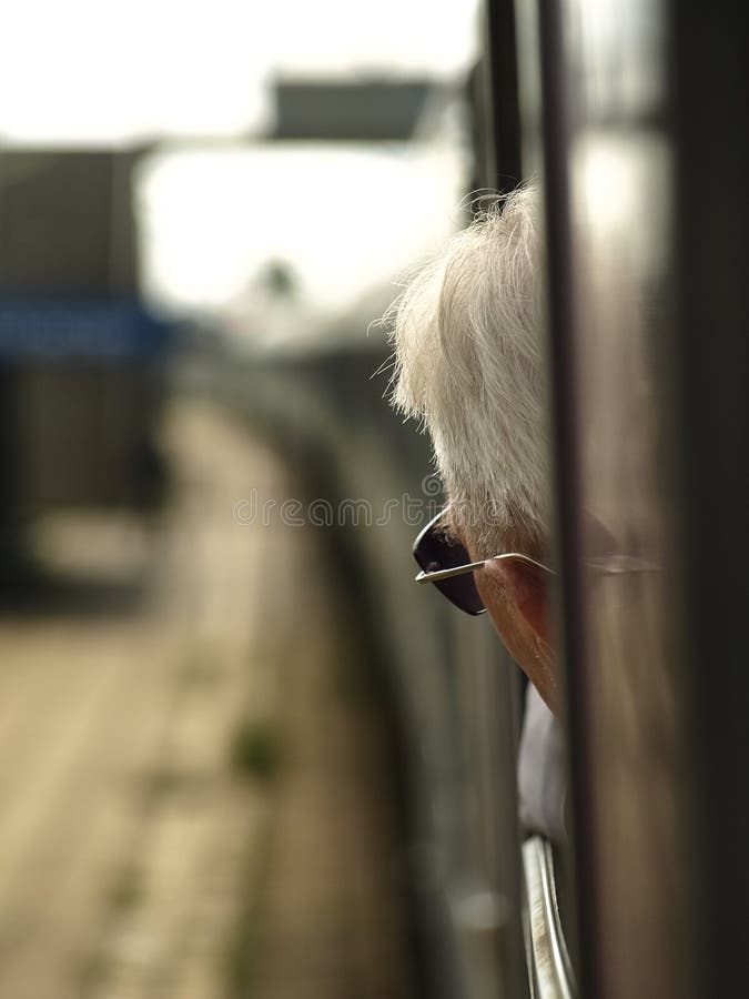 Old Man in Train stock photo. Image of think, locomotive - 20674662