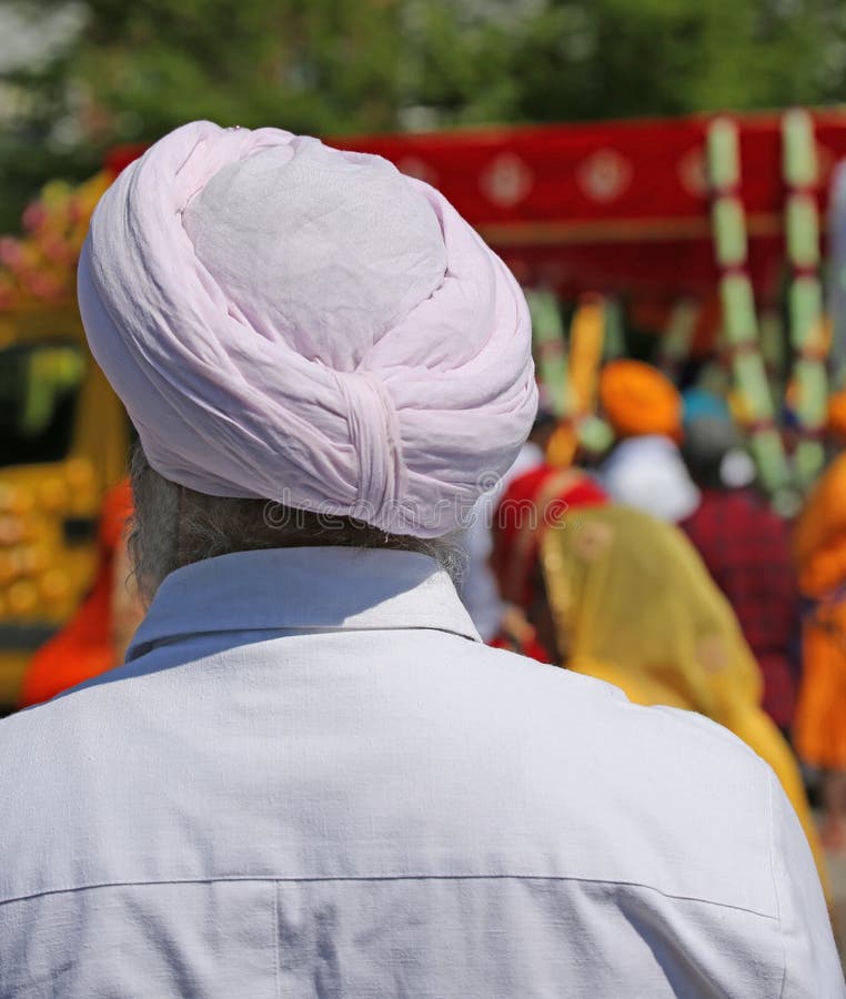 Sikh Man with Pink Turban during the Religious Ceremony Called N Stock ...