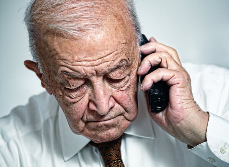 Old man use telephone stock photo. Image of caucasian - 16669488