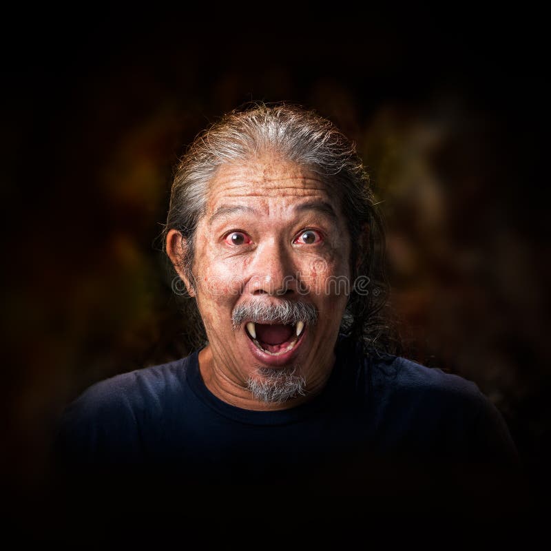 Old man vampire stock image. Image of fangs, scream, devil - 57168219