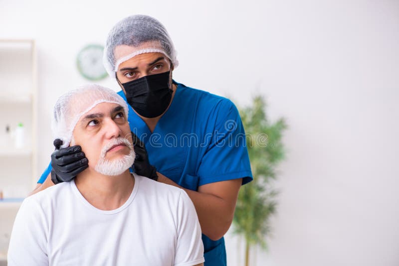 Old Man Visiting Male Doctor for Plastic Surgery Stock Photo - Image of ...