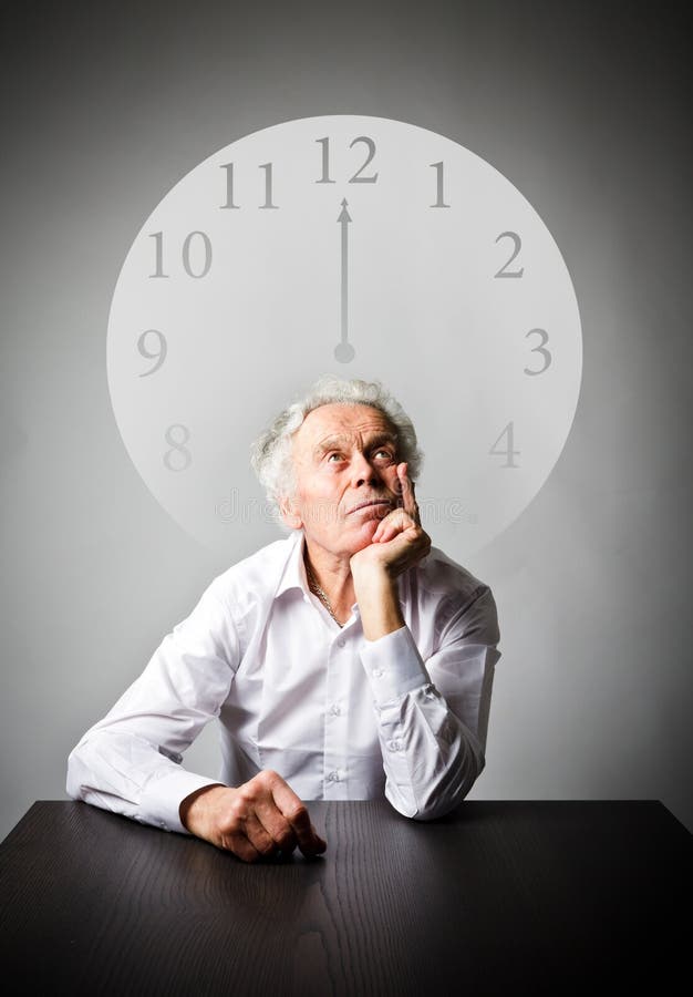 Old Man and Time. Old Man is Waiting Stock Image - Image of looking ...