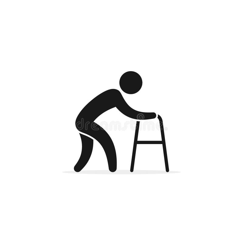 Old Man with Walker Icon, Vector Isolated Illustration Stock Vector ... Old Man with Walker Icon, Vector Isolated Illustration Stock Vector ...