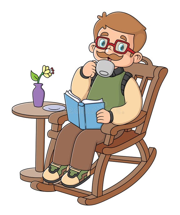 Old Man Sitting Rocking Chair Stock Illustrations 78 Old Man Sitting