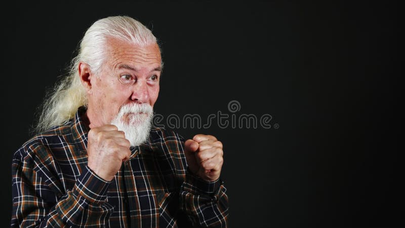 The Old Man is Watching Something Excitement Stock Photo - Image of ...