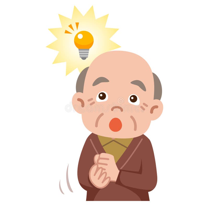 Old Man Who Suddenly Remembers Stock Vector - Illustration of mind ...