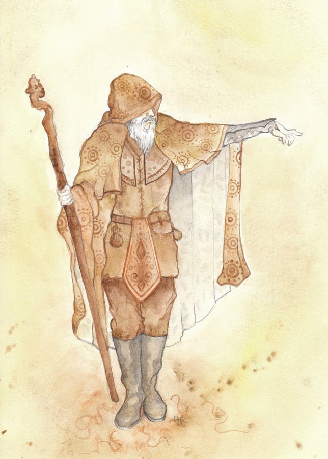 Old Man Wizard stock illustration. Illustration of pagan - 25082120